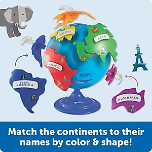 Learning Resources Puzzle Globe - 14 Pieces, Ages 3+ Preschool Learning Toys for Boys and Girls, Earth Globe for Kids