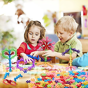 220 Pcs Building Blocks Toys,Interlocking Solid Plastic Building Blocks Set Early STEM Educational Toy for Preschool Kids,Sorting and Stacking Blocks,Promotes Fine Motor Skills & Sensory Development