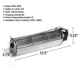 Hongso BLOT Replacement Fireplace Blower Fan KIT for Monessen, Hearth Systems, Martin, Majestic, Hunter Fireplaces