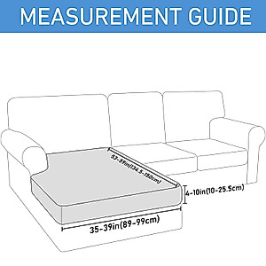 hyha Waterproof Couch Cushion Covers, Sectional Sofa Slipcovers Washable, L Shape Chaise Dog Couch Covers for Sectional Sofa, Universal Furniture Protector (1 Piece for Chaise, Grey)