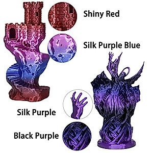 (2 Items) PLA Filament 1.75mm, 3D Printer Filament Silk Black Purple Green Blue and Red Purple Blue with Tri-Colors Rainbow PLA Filament Red-Yellow-Blue, Silk PLA Filament 1kg+4 * 200g