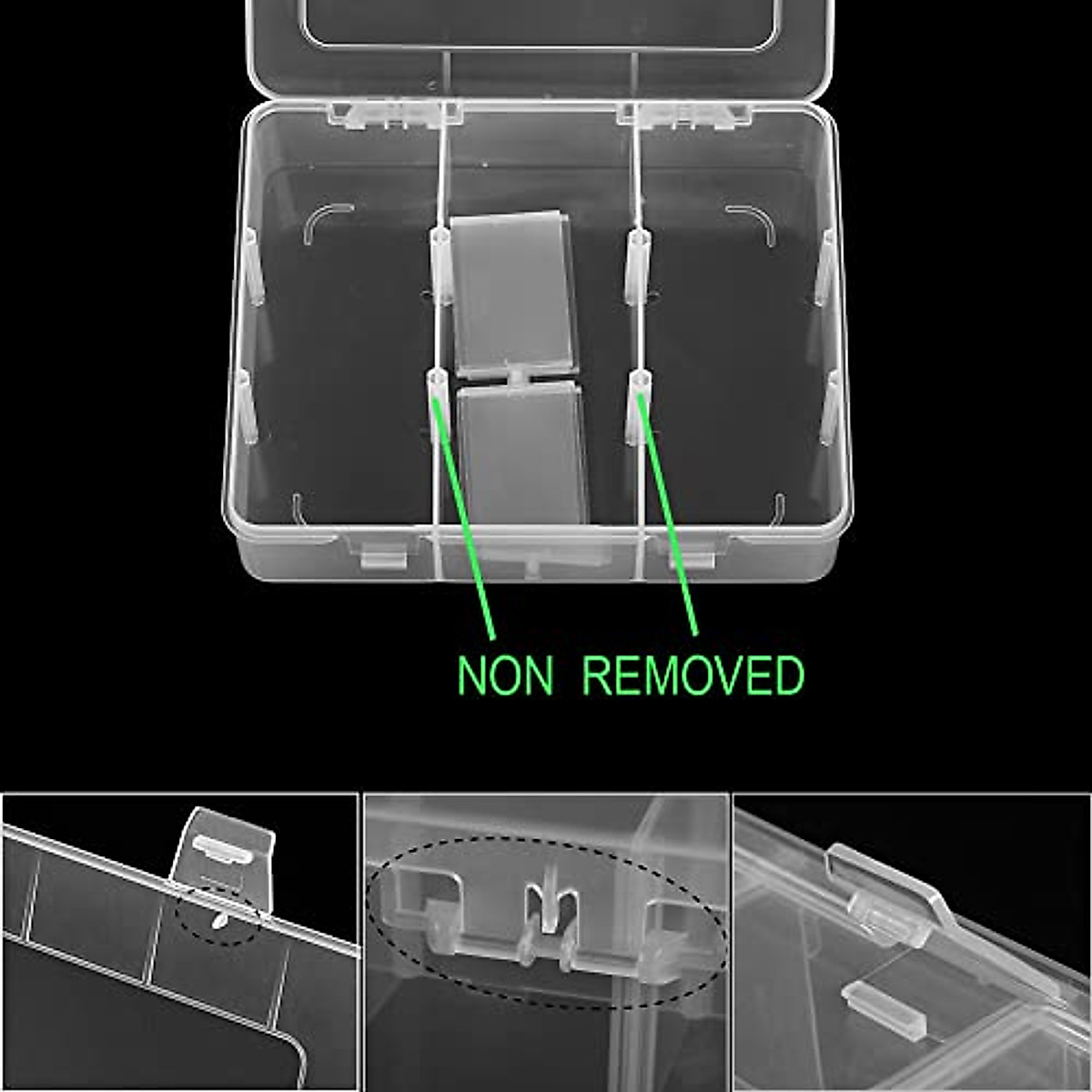 Vidifor 9 Grids Plastic Storage Compartment Organizer Container with Adjustable Dividers for Crafts, Earrings, Screws, Nail, Pins and More (1)