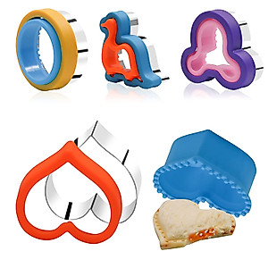 Uncrustable Sandwich Cutter and Sealer for Kids - Fangze 4 Pcs Decruster Cookie Maker Shapes Lunch Bread Mold Stainless Steel