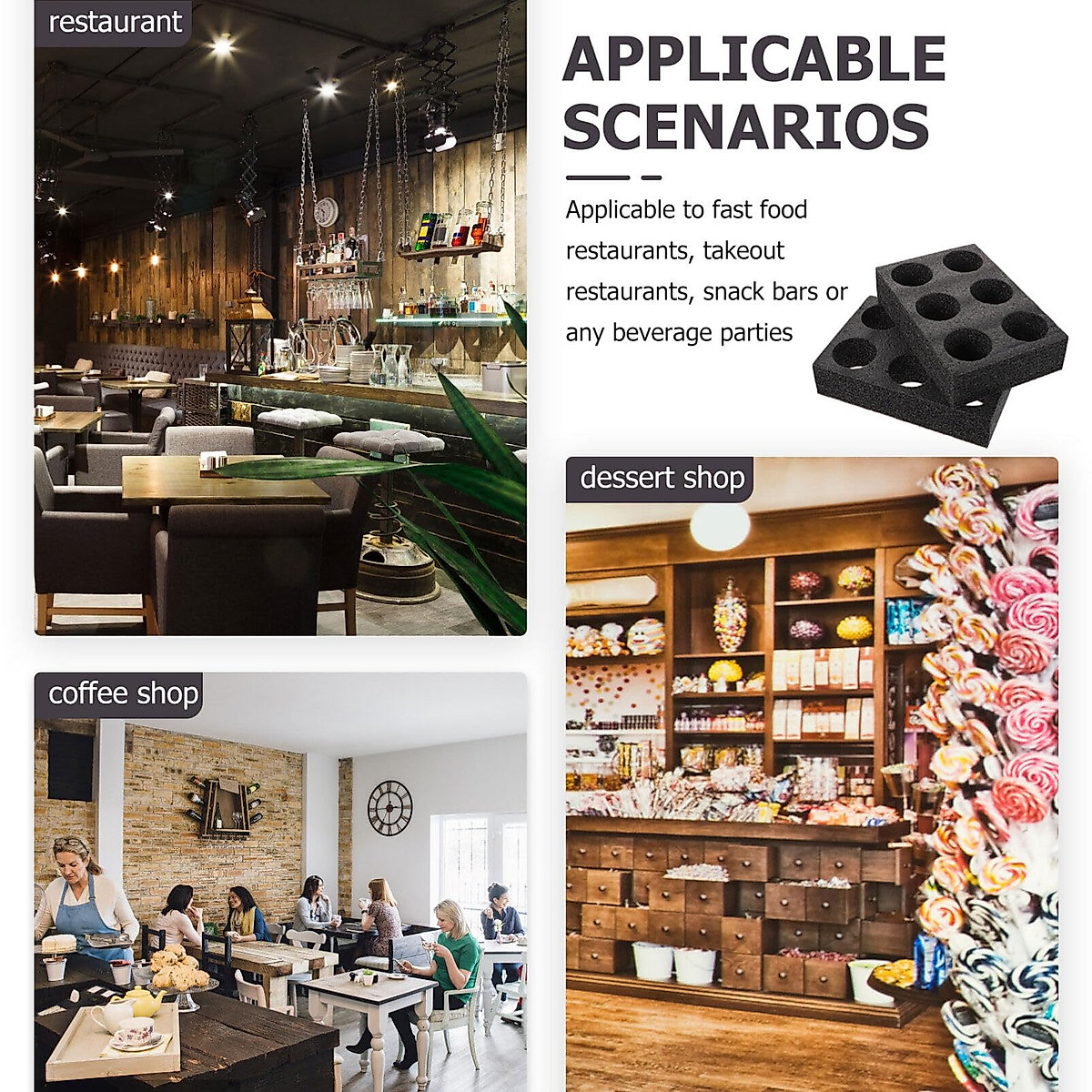 Cabilock 2pcs Drink Cup Bracket Disposable Takeout Cup Carrier Door Dash Cup Holder Bag Drink Takeout Holder Packing Cup Trays Convenient Pearl Cotton Cold Drink Travel Outdoor