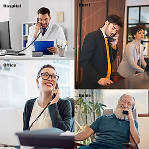 Uvital Telephone Phone Handset Cable Cord, Coiled Length 0.72 to 6 Feet Uncoiled Landline Phone Handset Cable Cord RJ9/RJ10/RJ22 4P4C(Black) (6ft)