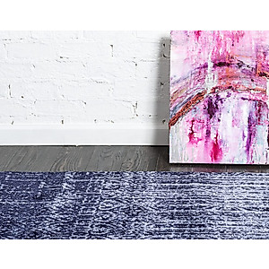 Unique Loom Del Mar Collection Area Rug - Jennifer (2' x 6' 1" Runner, Blue/ Navy Blue)