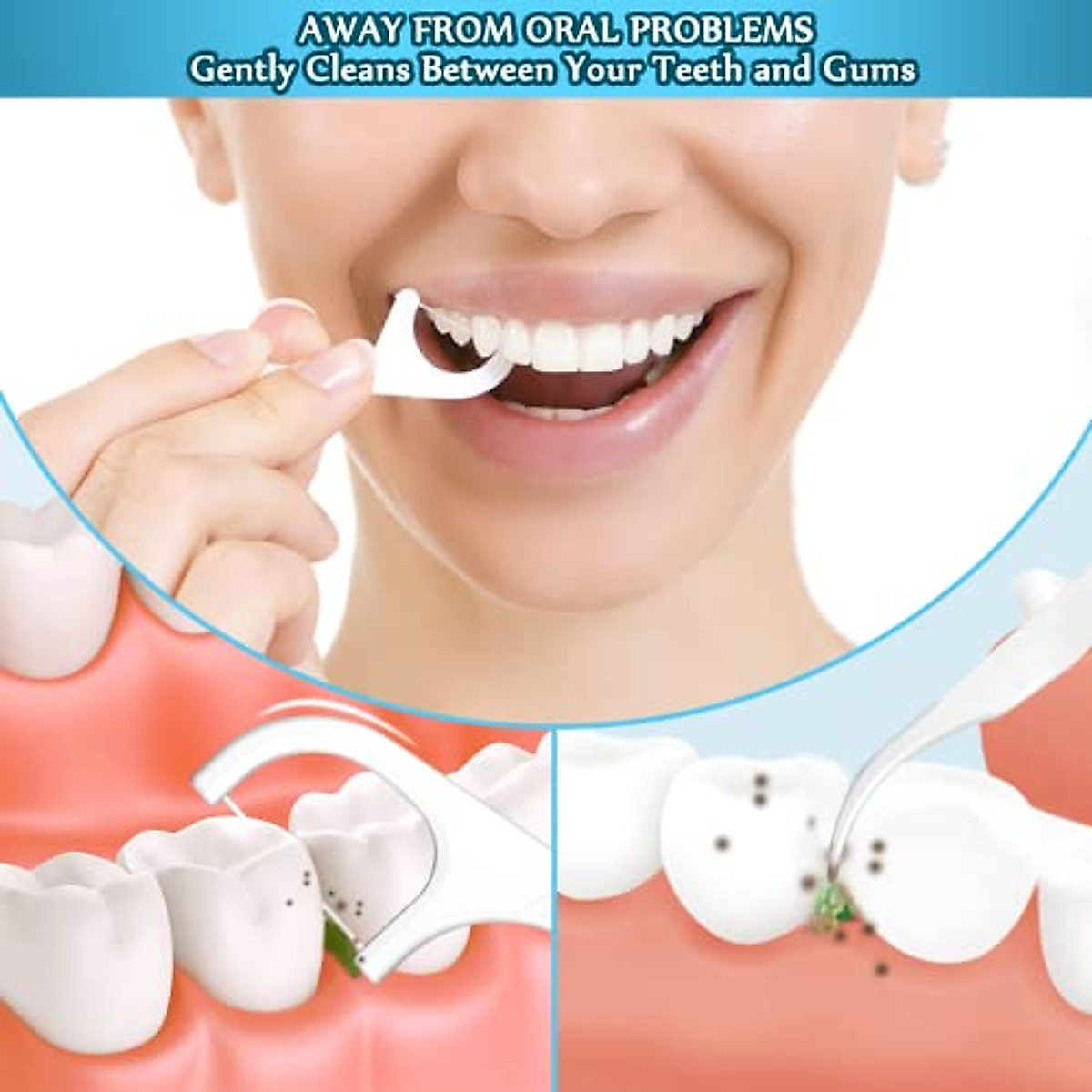 XANGNIER Portable Floss Dispenser,4 Pack Dental Floss Picks Dispenser,Dental Floss Portable Case,Automatic Floss Organizer for Women Men Teeth Cleaning