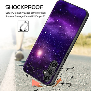 DOMAVER for Samsung A14 Case Galaxy A14 Case 5G Glow in The Dark Nebula Space Luminous Slim Lightweight Protective Cover- Shining Nebula