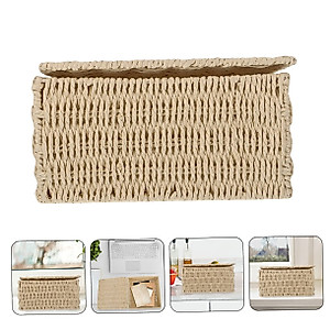 CHILDWEET 150cm Beige Wicker Storage Basket with Lid, Multipurpose Basket for Home, Kids, Office, Decor, Organization