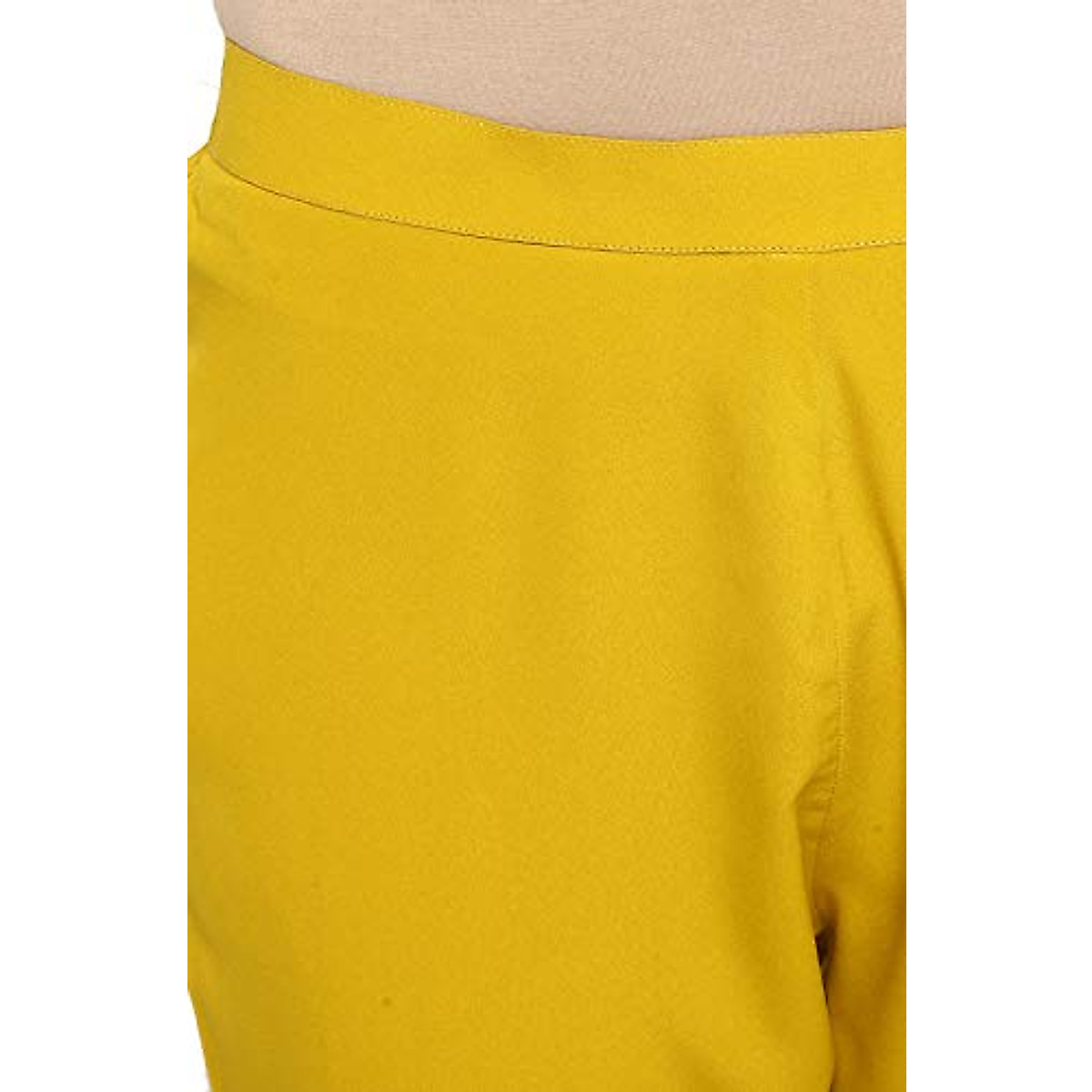 Janasya Indian Women's Mustard Poly Crepe Kurta With Pant And Dupatta(SET197-KR-NP-L)