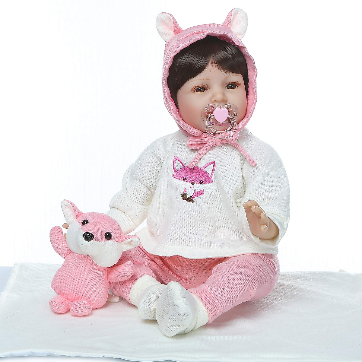 LOVEDOLL Reborn Girl Baby Doll Clothing for 20-23 Inch Realistic Newborn Lifelike Baby Girl Pink Clothes Outfit with Hat