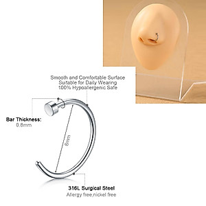 AVYRING 22G or 20G Nose Rings Hoop Stainless Steel Nose Nostril Septum Rings Lip rings Medusa Piercing Jewelry