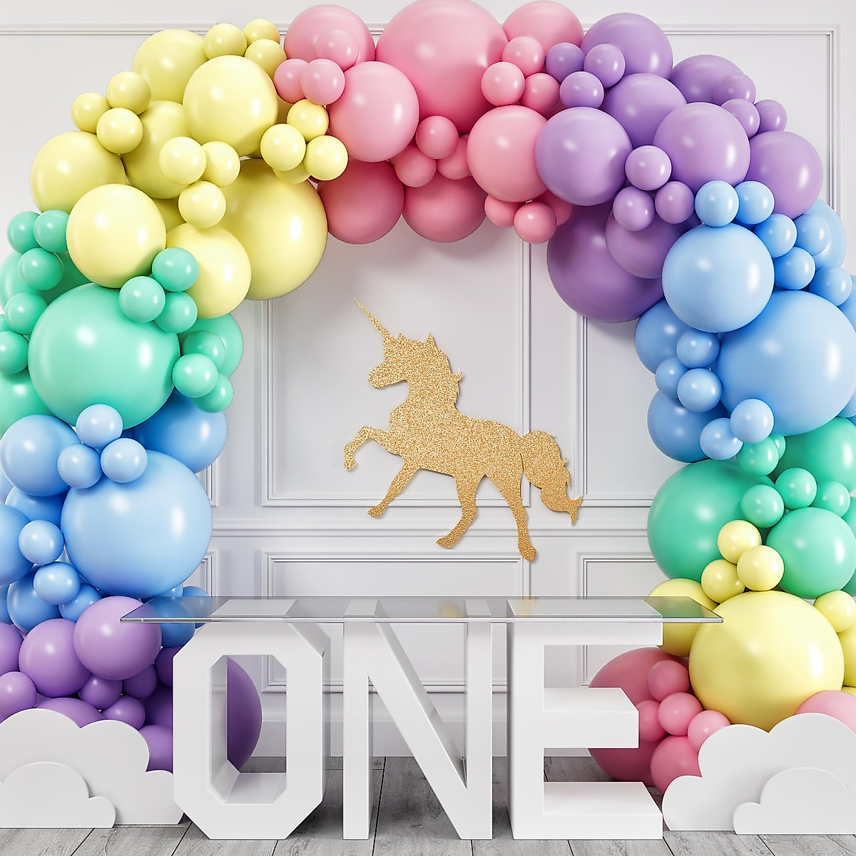 100pcs Pastel Balloon Garland Kit – Pastel Rainbow Balloon Arch – Small and Large Pastel Balloons for Pastel Birthday Decorations – Unicorn, Spring, Macaron, Easter, Donut & Ice Cream Party Balloons