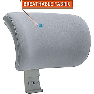 CLATINA Adjustable Height Upholstered Headrest for Mellet Series Ergonomic Chair High Head Cushion for Home Office Chair, Grey