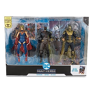 McFarlane Toys - DC Multiverse Batman, Supergirl & Dr.Fate (Injustice 2) 3pk, Gold Label, Amazon Exclusive
