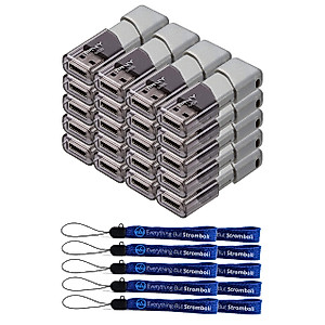 PNY 64GB USB 3.0 Flash Drive Turbo Attache 3 (20 Pack Bulk) Thumb Drives Bundle with (10) Everything But Stromboli Lanyard (P-FD64GTBOP-GE)