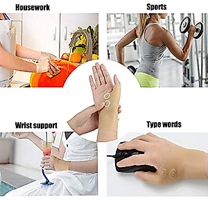 Thumb Wrist Support Brace (2 Pcs),Elastic Gel Arthritis Fingerless Glove for Pain Relief, Waterproof Wrist Compression Sleeve Splint for Sprained, Tendonitis, Carpal Tunnel, Hand Joint Pain, Arthritis