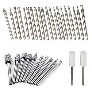 Diamond Engraving Bits Set For Dremel Rotary Tool Stone Engraver Bit Gemstone Shaping Etching Accessory Kit Coated Drill Rock Working Jewelry Etcher Gem Wood Metal Sea Shell Ceramic Porcelain Glass