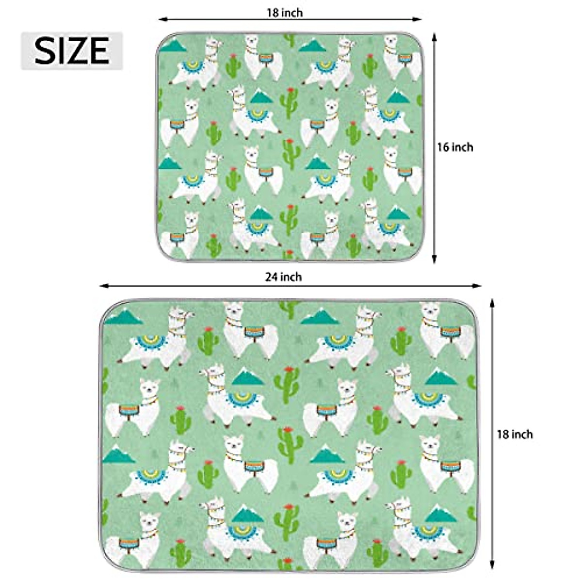 Classic Llama Dish Drying Mat for Kitchen Counter Absorbent Microfiber Dishes Drainer Mat Non-Slip Dish Draining Mat Fast Dry Kitchen Accessories Pad 16x18 inch