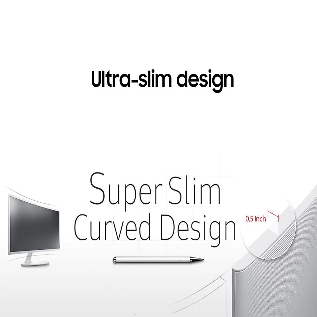 SAMSUNG Curved Monitor for Business Gaming 27" FHD 1920 * 1080 LED Widescreen AMD FreeSync 4ms Response Time 60Hz Refresh Rate Ultra-Slim HDMI DisplayPort Anti-Glare HDMI Cable (27inch) (27inch)