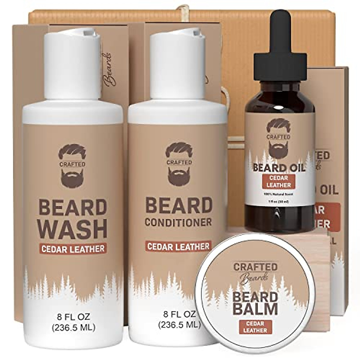 Beard Kit - Cedar Leather - 4 items set (CL)