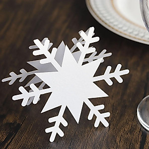 Snowflakes Place Cards,Christmas Place Cards Holiday Snowflake Blank Table Setting Folded Paper Name Tent Cards for Winter Wonderland Dinner Wedding Tables Party Decorations (25Pcs)