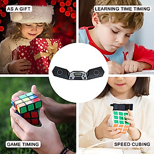 T-mark Speed Cube Timer with Connecting Wire, Touch Control Timer with Display, Professional Digital Timer Clock Machine for Race Competition Stack Game, Children Girls Boys Gift