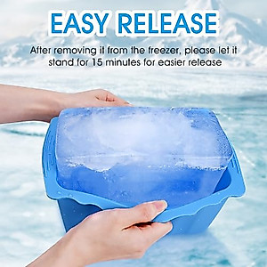 Haldane 4PC Extra Large Ice Cube Molds 25LB Ice Bath Water Chiller Giant Ice Block Molds Silicone Ice Block Maker For Home, Thicker Big Ice Cube Tray Reusable Athletes Cold Plunge Accessories