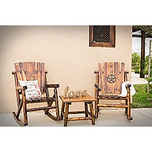 Leigh Country TX 93621 Char-Log Star Medallion Rocker, Brown