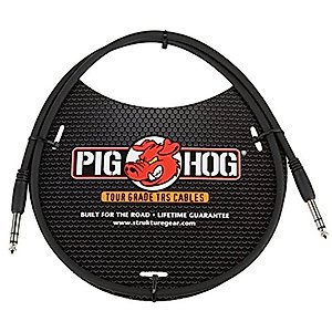 Pig Hog PTRS03 High Performance 1/4" TRS Instrument Cable, 3 Feet