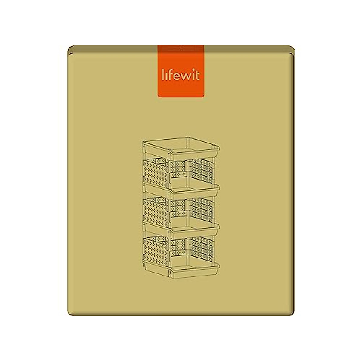 Lifewit Stackable Storage Bins, 4 Tier Stackable Baskets for Closet, Playroom, Kitchen, Food, and Pantry Organization, Large Capacity Stackable Storage Containers Shelves, 13.8 x 11.8 x 28.3 inch