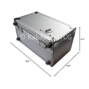 KakapopoTCG D3 Silver Metal Storage Carry Case Cube Trading Cards Deck Box Toploader TCG Protector Sleeve Card Game MTG Magic YGO Commander EDH FaB TCG PTCG