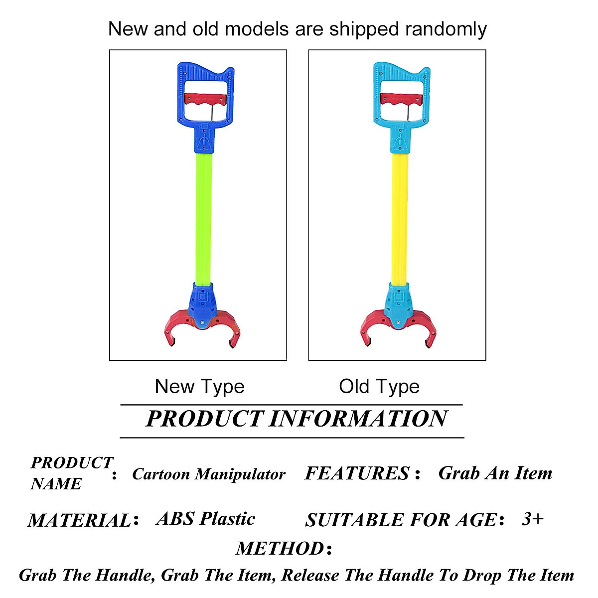 Children Grabber Toy, Hand Grabber Toys, Flexible to Move Plastic Material Sturdy for Kids Children(Yellow)