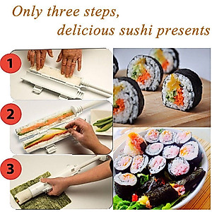 Sushi Roll Making Kit - Homemade Sushi Rolls Made Easy by Sushi Roller Kit, Best Sushi Maker Machine Set, Plastic Sushi Bazooka