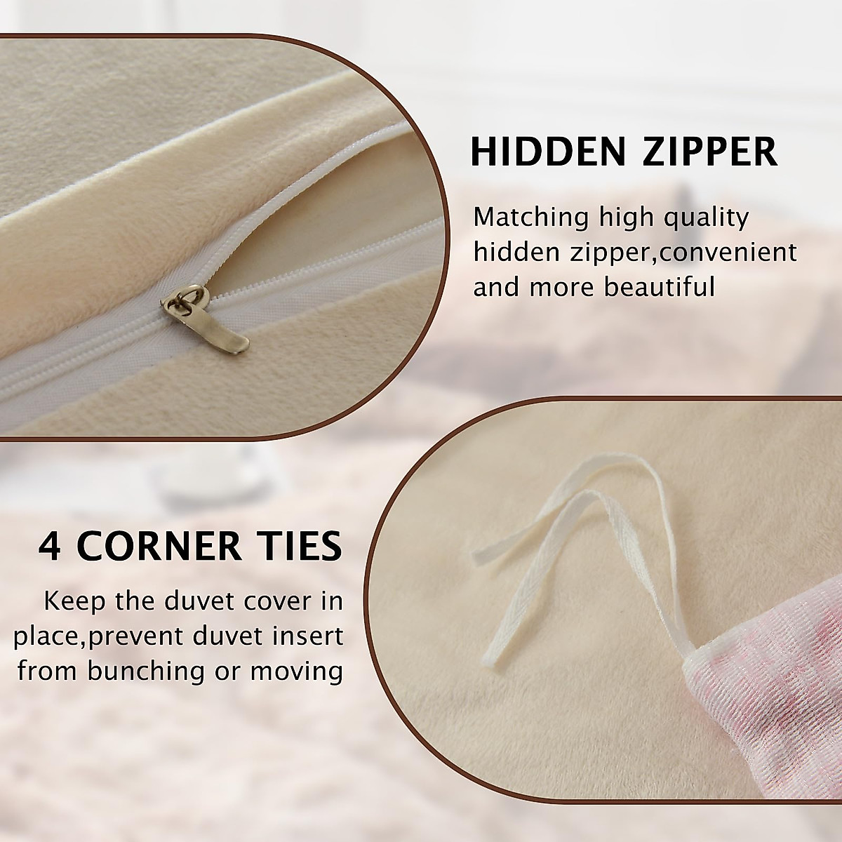 BEDMEO Tie Dye Plush Luxury Fluffy Faux Fur Duvet Cover Set,Soft Crystal Velvet Bedding Sets,Boho Bedding for 3 Pieces Chic Home Duvet Covers(1 Furry Duvet Cover + 2 Pillowcases) King,Tie-Dye Pink