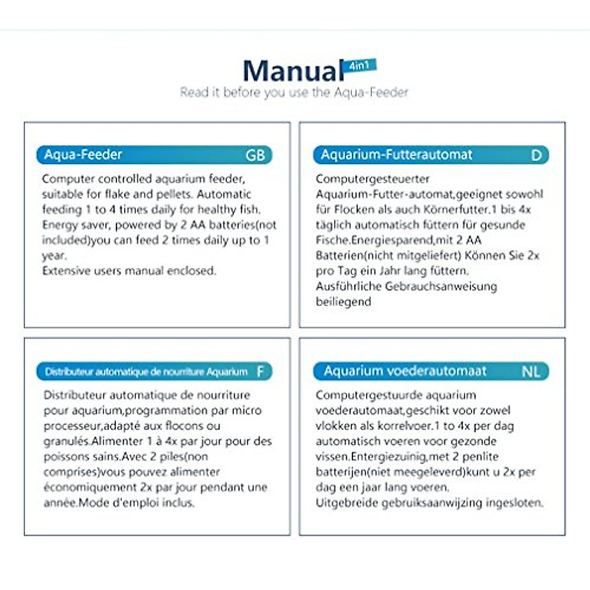 Aquarium Fish Feeder Automatic Fish Feeders Auto Fish Food Timer Feeder for Fish Tank