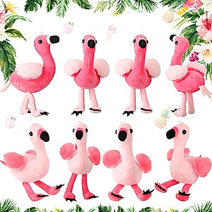 8 Pieces 6 Inch Valentine's Day Plush Flamingo Party Favors Small Flamingo Stuffed Animal Toy Ornaments Keychain for Easter Birthday Party Supplies