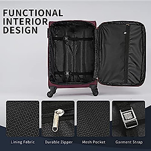 Merax Softside Luggage Set, TSA Lock Expandable Spinner Wheel Luggage, 3 Piece Set Suitcase