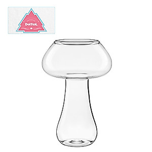 DOITOOL Mushroom Glasses Creative Mushroom Shaped Cocktail Glass Glass Goblet 280ML Mushroom Cocktail Glass Cup Wine Glasses for Party Novelty Mushroom Glasses Drinking for Bar Home