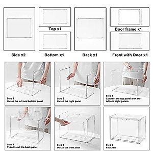 Coorganisers 3 Packs Plastic Purse and Handbag Organizer for Closet, Clear Acrylic Display Case with Magnetic Door, Stackable Storage Organizer for Wallet, Book, Cosmetic, Toys, Clutch, Collectibles