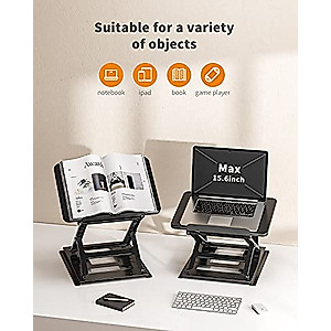 HUANUO Adjustable Laptop Stand for Desk, Adjustable Height Laptop Riser - Easy to Sit or Stand with 9 Adjustable Angles, Portable Computer Stand Fits 15.6 Inch Laptop & Notebook