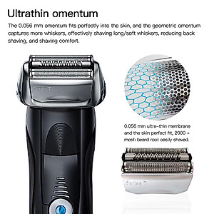 Upgraded 70S Silver Series 7 Electric Shaver Replacement Heads w/Sealed Packaging for Br-aun Pulsonic Series 7 ：7840s 7865cc 7898cc 7842s 7850cc 7855cc 7865cc 7880cc 7867cc