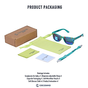 COCOSAND Flexible Baby Sunglasses with Strap Polarized UV Protection for Toddler Infant Newborn Boys Grils Age 0-24 Months