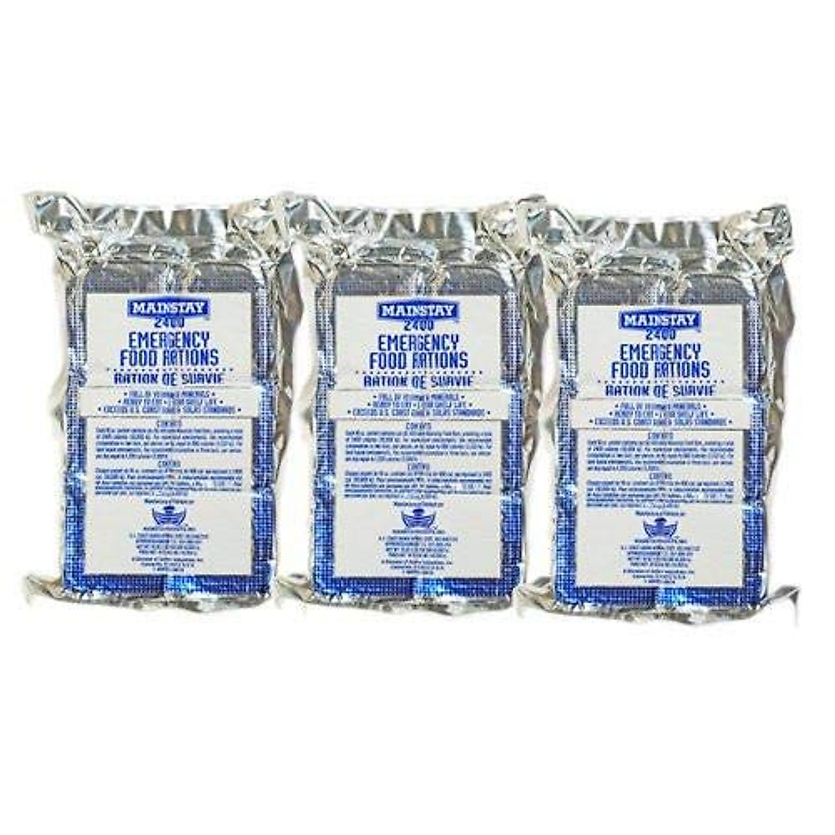 Mainstay Emergency Food Rations with Outdoors Equipment Emergency Guide- 2400 Calorie Full Case of 20 Packs