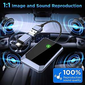 Wireless Carplay Adapter, Converts Wired to Wireless carplay Adapter for iPhone, Wireless Control Plug & Play Carplay for Cars from 2017 & for Apple iPhone iOS 10+