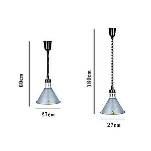 Heating Lamp for Food Warmer 270mm Single Commercial Pendent Food Warm Lamp Food Warmer Retractable Food Heating Lamp for Buffet Food Court Restaurant 110V/220V