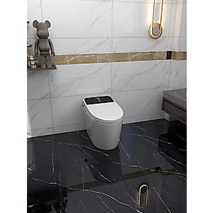 Intelligent Toilet with Heated Seat, DACOM Smart Toilet One Piece Toilet Foot Sensoring Flush, Warm Water and Dry, Multi-Function APP Remote Control
