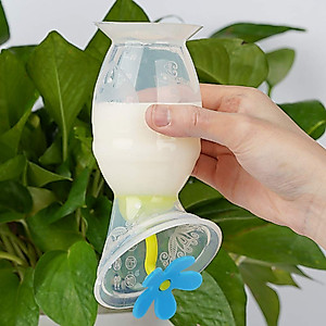 Haakaa Silicone Breast Pump with Suction Base and Flower Stopper 100% Food Grade Silicone BPA PVC and Phthalate Free (5oz/150ml) (Blue)