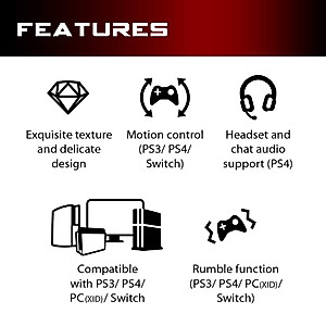 Brook Mars Wired Controller - Zero-Delay High Performance, For PS4 Gaming Controller, Gamepad with Touchpad for PS3 PS4 PC Switch, Support Motion Control,Gyro axis, Rumble function, Vibration