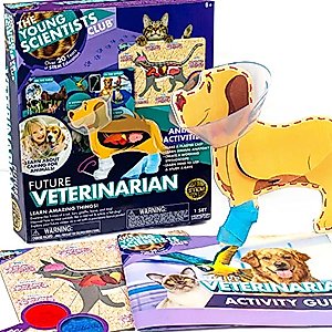 The Young Scientists Club Future Veterinarian Career Kit, 10+ Activities, Includes Interactive Learning Guide, Foam Dog, & Secret Message Viewers, Animal Science Kits for Kids, Gifts, STEM Learning